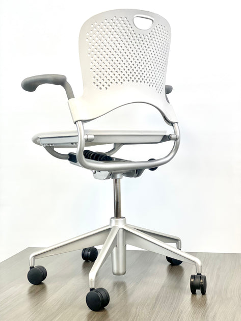 Herman Miller - Caper Task Chair - White on Grey - w/ FLEXNET Seat - B